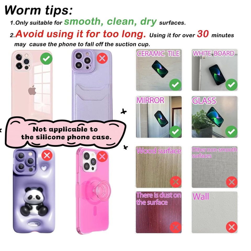 2-Pack Double-Sided Suction Phone Grip Octo Cup Buddy Suction Phone ...