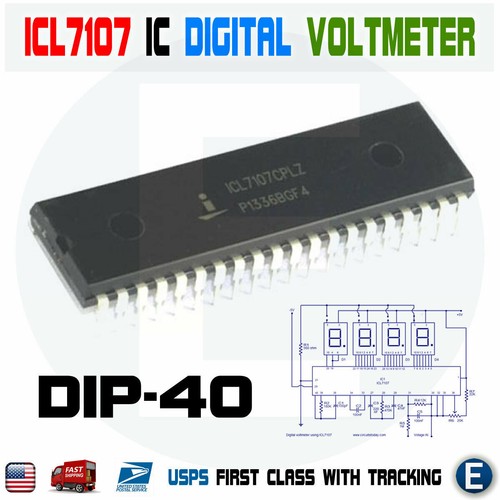 ICL7107CPLZ DIP-40 3 1/2 LED Display Digital Voltmeter A/D ICL7107 ...