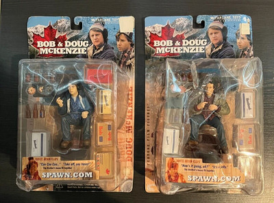 McFarlane Toys "Bob & Doug McKenzie" Action Figures. Strange Brew. 2000 ...