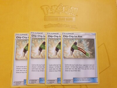 Pokemon TCG - New Chip Chip Ice Axe Trainer x 4 Unbroken Bonds 165/214 ...