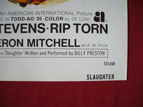 SLAUGHTER * 1972 ORIGINAL MOVIE POSTER 1SH JIM BROWN STELLA STEVENS ...