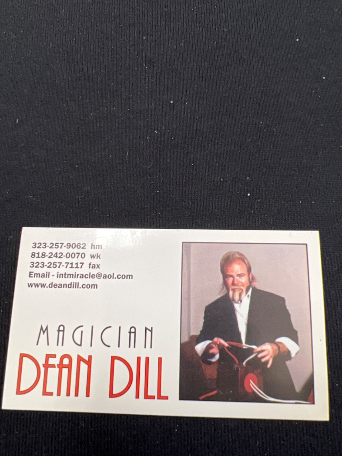 Dean Dill Magic business card- signed - used collectible card-rare | eBay