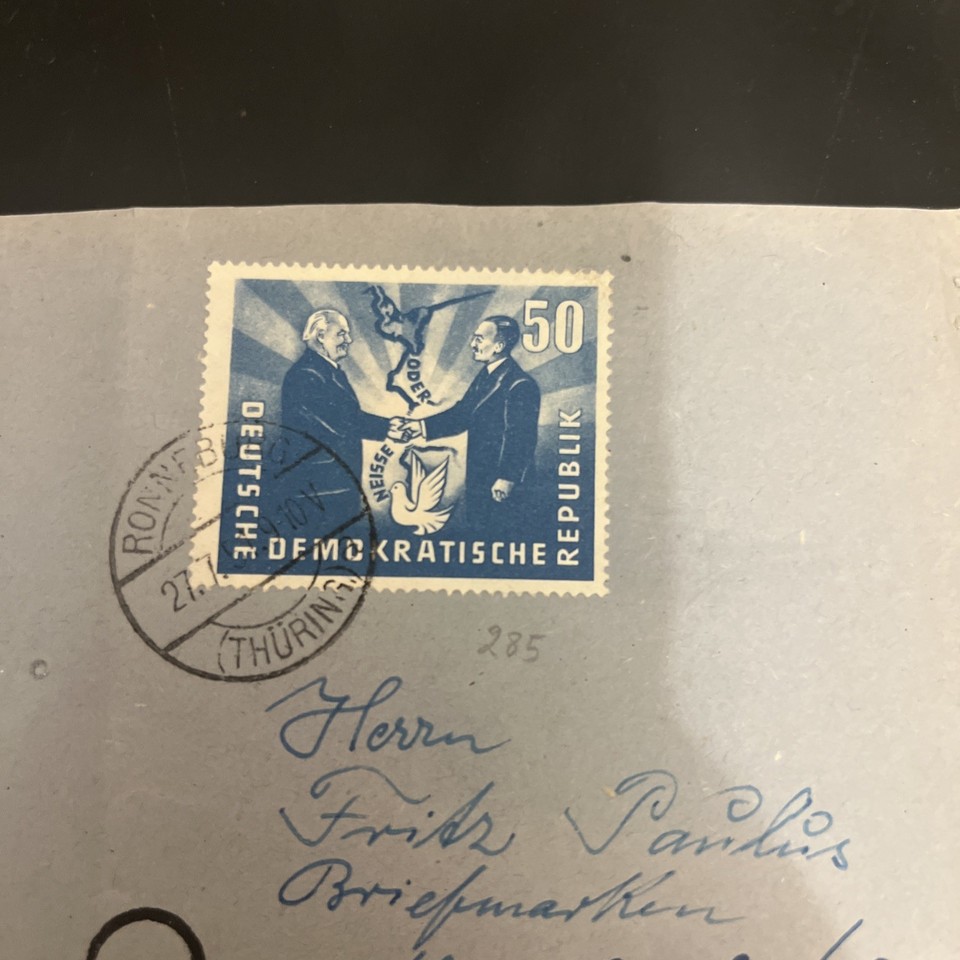 DDR Auslands Brief EF #285 - Ronneburg 27.07.1951 n. Mettlach Saar ...
