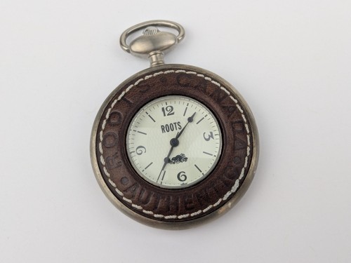 Vtg NEW OLD STOCK Roots Canada Pocket Watch R208 W/ Fob Chain 46mm ...