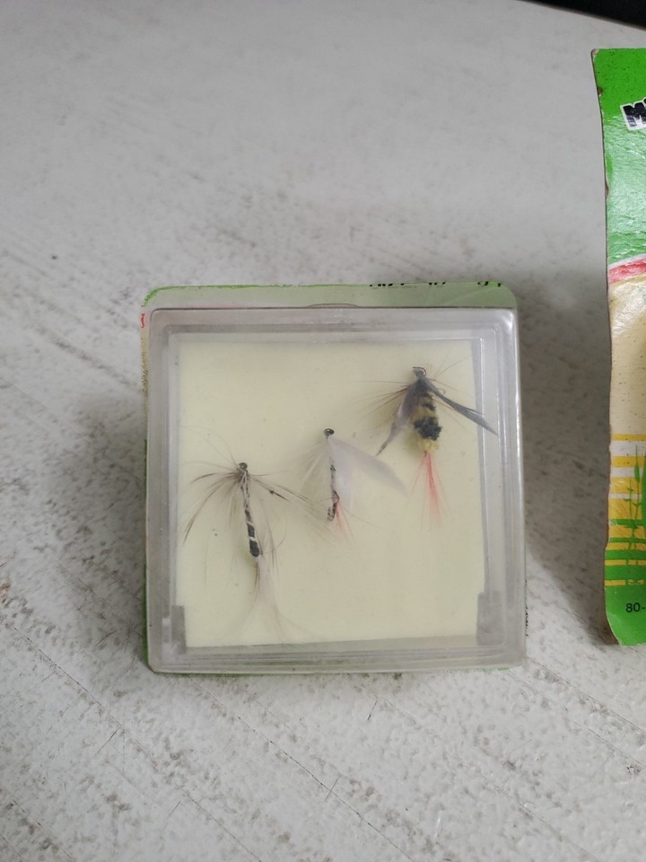 Vintage 1983 Lot 6 Mister Twister Sportfisher Trout Flies Size 10 Kmart ...