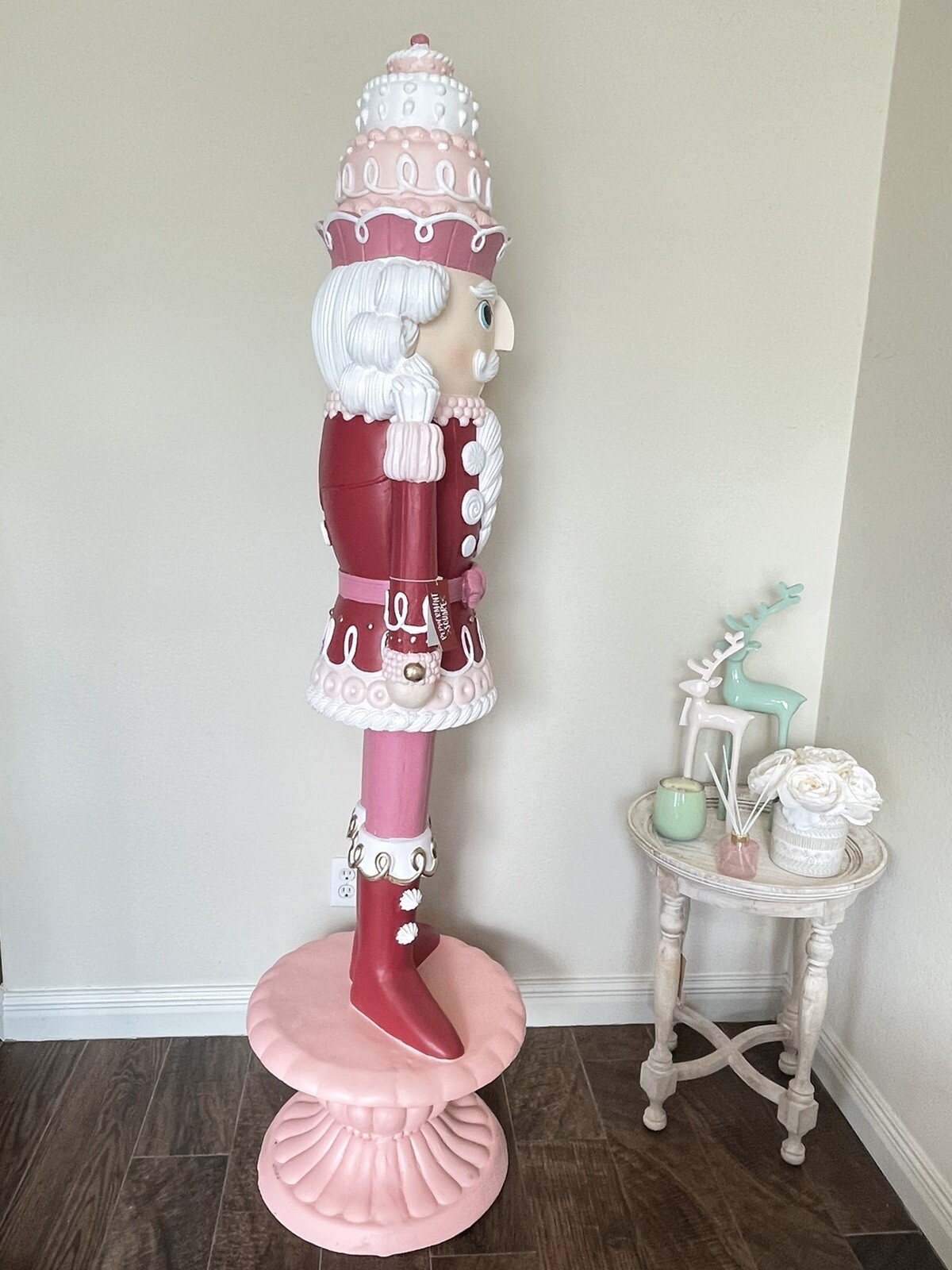6’3” PINK CANDY SOLDIER NUTCRACKER W/CAKE ON HEAD DECOR CHRISTMAS ...