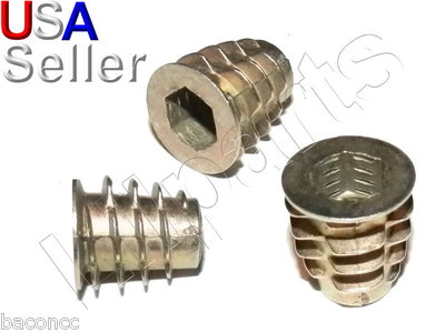 E-Z LOK M4 M5 M6 M8 M10 Die Cast Zinc Hex Threaded Insert Wood Flanged ...