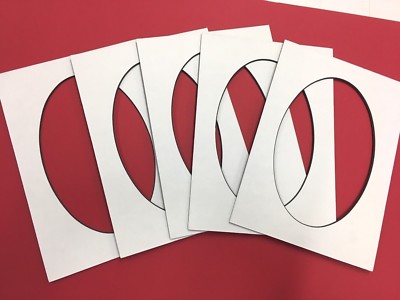 Picture Frame Mats mats 5x7 for 4x6 photo oval white with black core ...