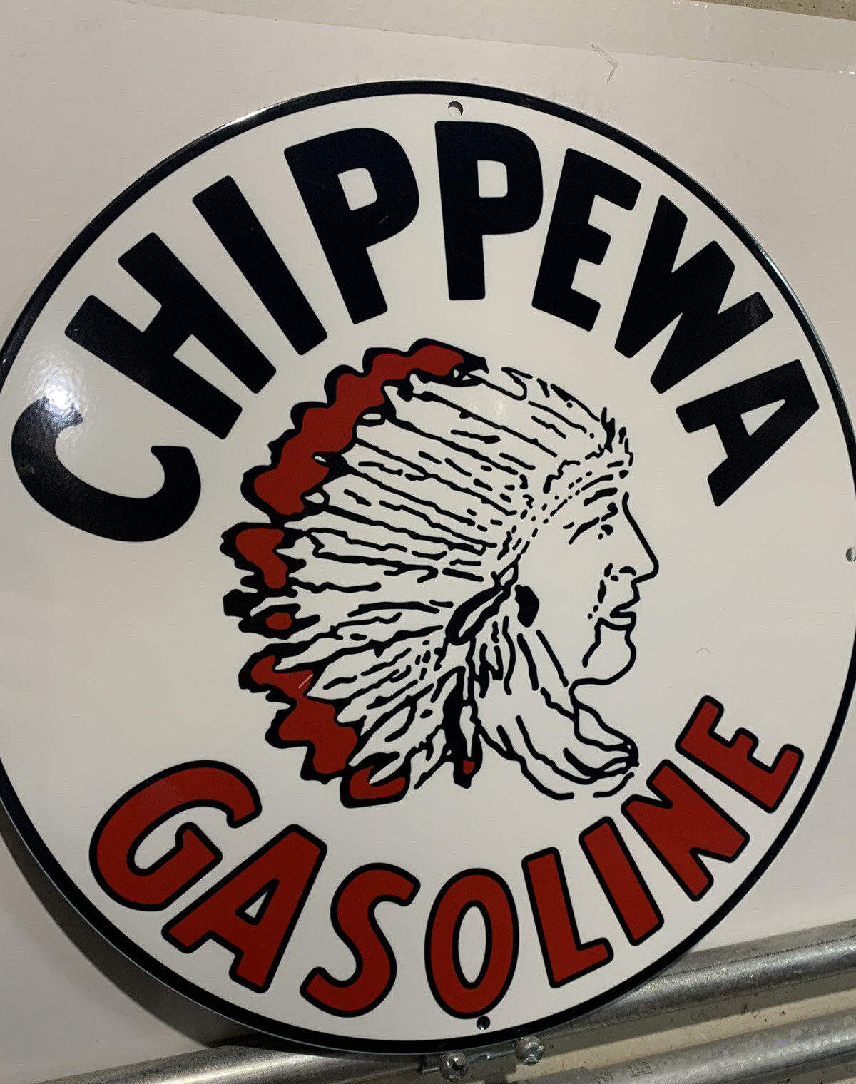 Vintage Style Chippewa Indian Gasoline Metal Heavy Steel Quality Sign ...