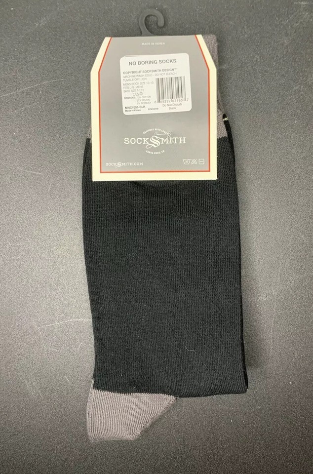 Socksmith Men's Cotton Crew Socks “Please Do Not Disturb” Funny Go Away ...