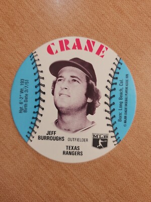 1976 Crane Potato Chips Baseball Disc #7- JEFF BURROUGHS- Texas Rangers ...