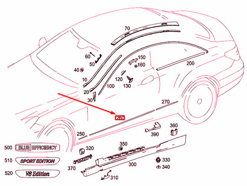 MERCEDES BENZ a 2077270222 Door Body Side Chrome Molding OEM for sale ...