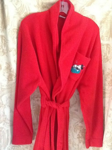 Disney Mickey Mouse in tub RED Warm Bathrobe Lounge Sleep Robe - Large ...