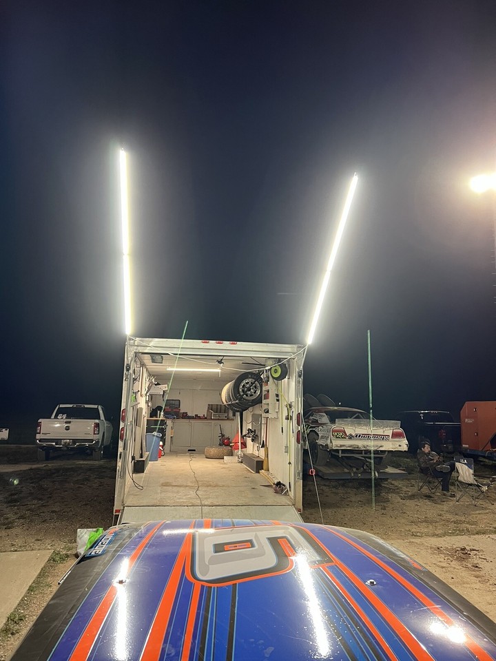 LED Pit Lights for Race Trailer – 10-Foot Poles, 20,000 Lumens – IMCA ...