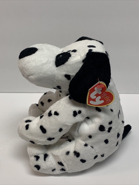 DOTTERS 2011 Ty Beanies Pluffies 9in Dalmatian Dog Black White Plush ...