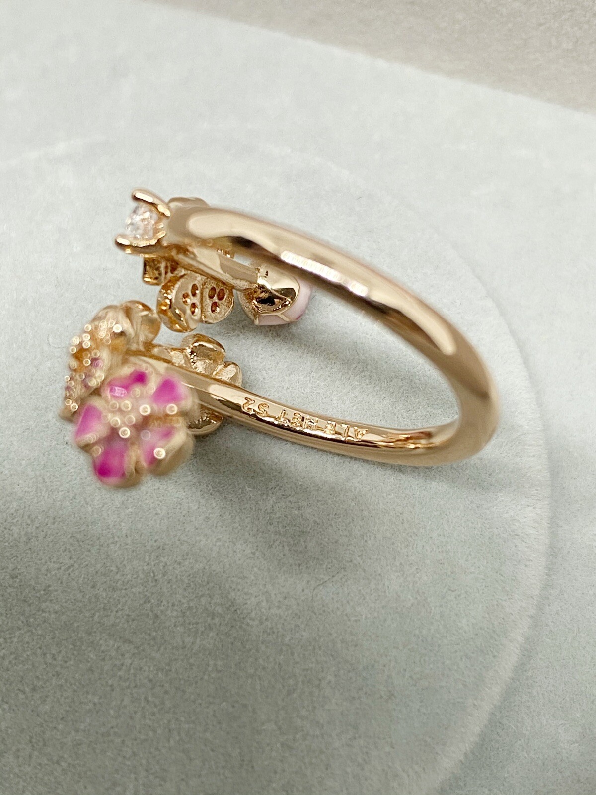 Genuine Pandora Pink Peach Blossom Flower Branch Open Ring Size 52 | eBay