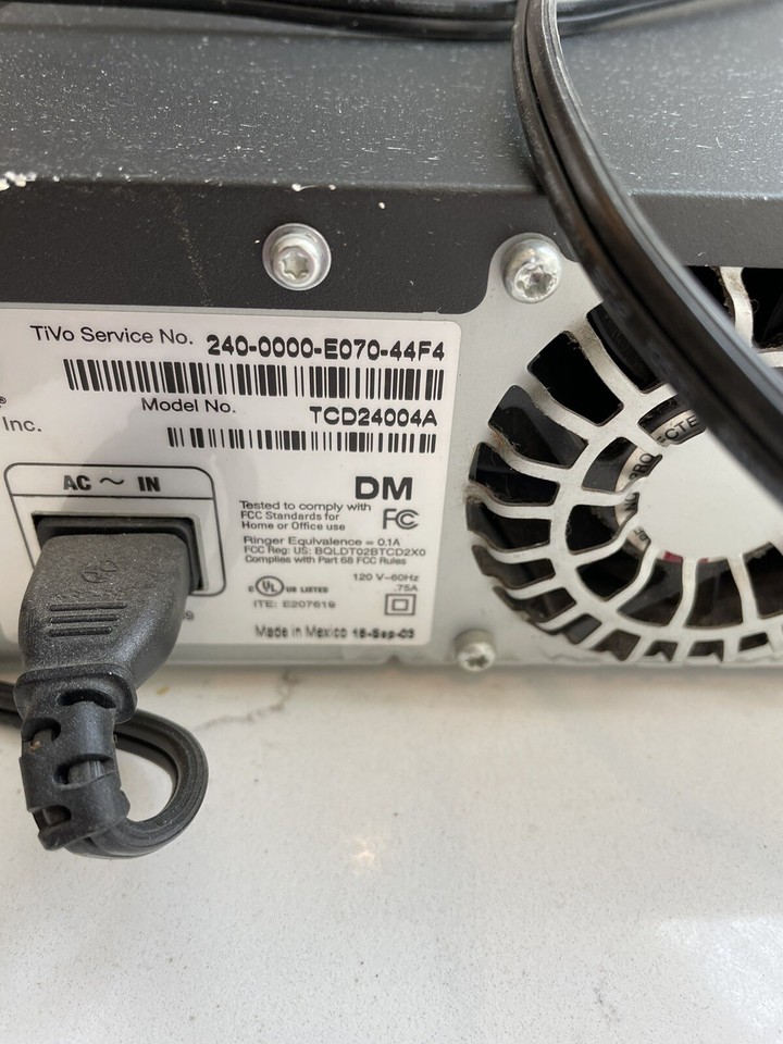 TiVo Series 2 Digital Video Recorder TCD24004A With Remote and power ...