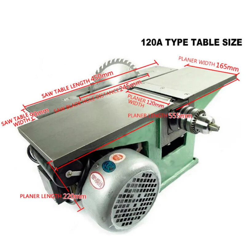 Multifunctional Woodworking Bench Planer Machine Table Saw Planing Wood ...