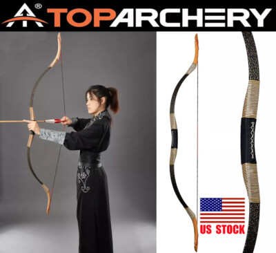 Handmade 50lbs Traditional Hunting Recurve Bow Archery Mongolian ...