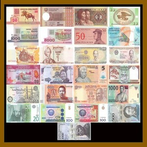 25 Pcs of Different World Mix (Mixed) Foreign Banknotes Currency Lot ...