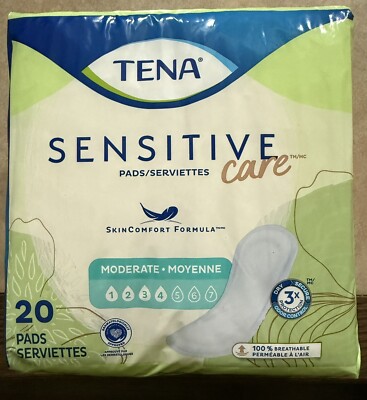 Tena Sensitive Care Pads Moderate Absorbency 20 Count | eBay