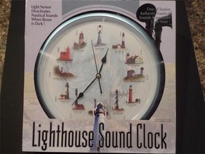 Lighthouse Sound Wall Clock, Battery Operated, Chimes Each Hour ...