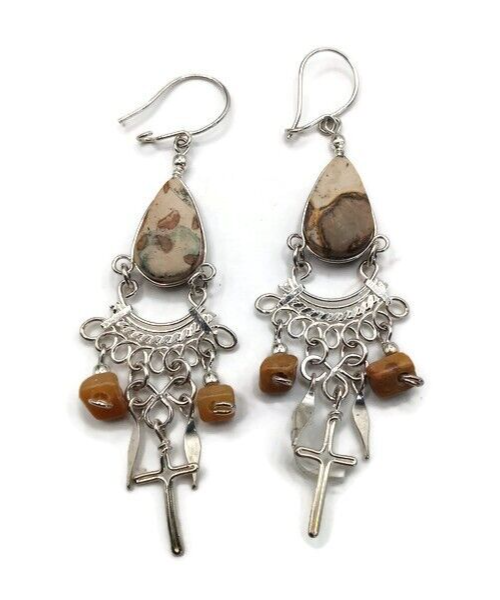 Earrings for Women in Alpaca Handmade with Natural Cusco Stone | eBay