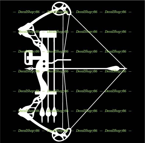 Compound Bow -Archery/Hunting/Outdoor Sports- Vinyl Die-Cut Peel N ...