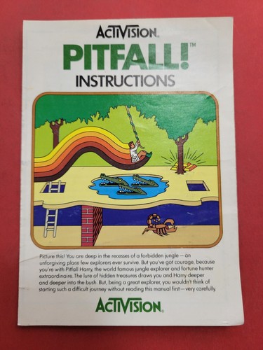 Pitfall Original Game Program Instructions Atari 2600 Authentic 1982 | eBay