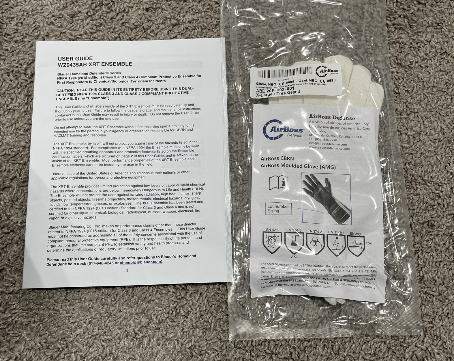 WZ9435AB BLAUER Chempak XRT Suit 2018 edition/ Biohazard Suit/ Size XL ...