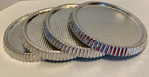 Pampered Chef Set of 4 Tart Pans 10 inch Quiche Cake Pastry Pie Metal ...