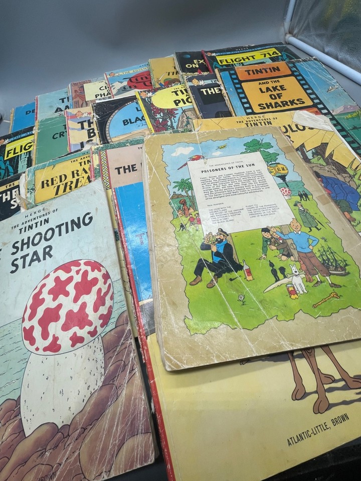 vintage The Adventures Of Tintin Comic Book Collection Lot Of 22 By ...