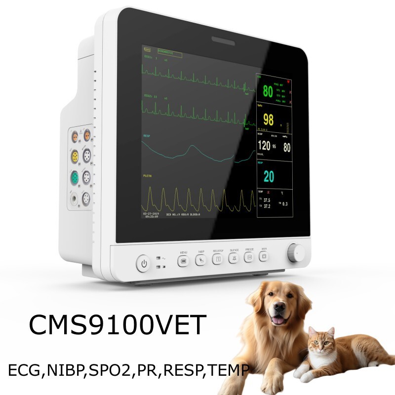 VET Animal Patient Monitor 12.1"Veterinary Vital Sign ECG,NIBP,SPO2,PR ...