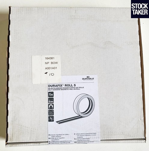 Durable DURAFIX 5m Magnetic Self-Adhesive RAIL on ROLL Black 470801 VAT ...