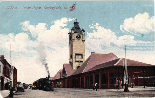 Union Depot Springfield Illinois Postcard c1910 | eBay
