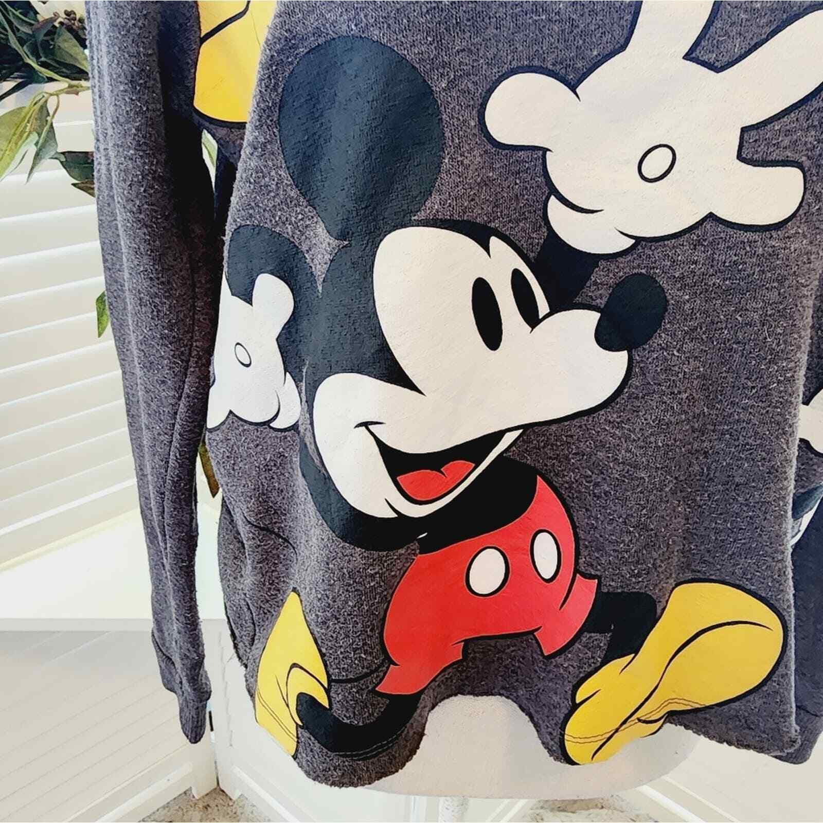 DISNEYS MICKEY MOUSE GRAY SWEATSHIRT HOODED MED - Gem