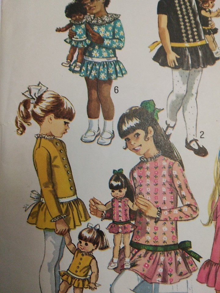 Dress Drop Waist 18" Doll Girls 5 Simplicity 9131 Sewing Pattern VTG ...
