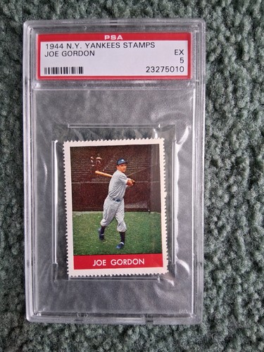 1944 NEW YORK YANKEES STAMPS JOE GORDON RC PSA 5, Rookie! HOF **RARE ...