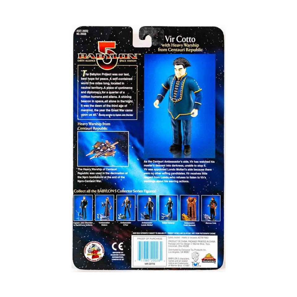 Babylon 5 To Vir Cotto w/Heavy Warship 6"Action Figure #2 New ...