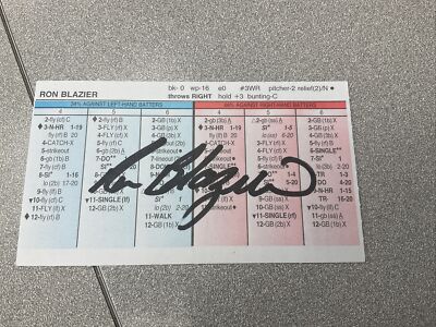 STRAT-O-MATIC Signed Card Ron Blazier Phillies 1996 | eBay