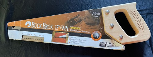 15" Buck Bros. Hi-Performance Toolbox Hand Saw 9PTI #41017 U.S.A ...