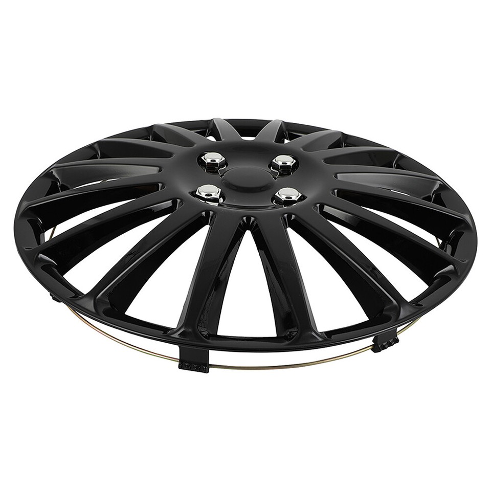 4x 16 inch Hub Caps PP Tire & Rim Covers Black Cover Kit Fits All Makes ...