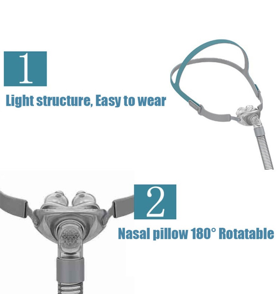 BMC P2 Nasal Pillow Interface Mask with Headgear Universal For CPAP ...