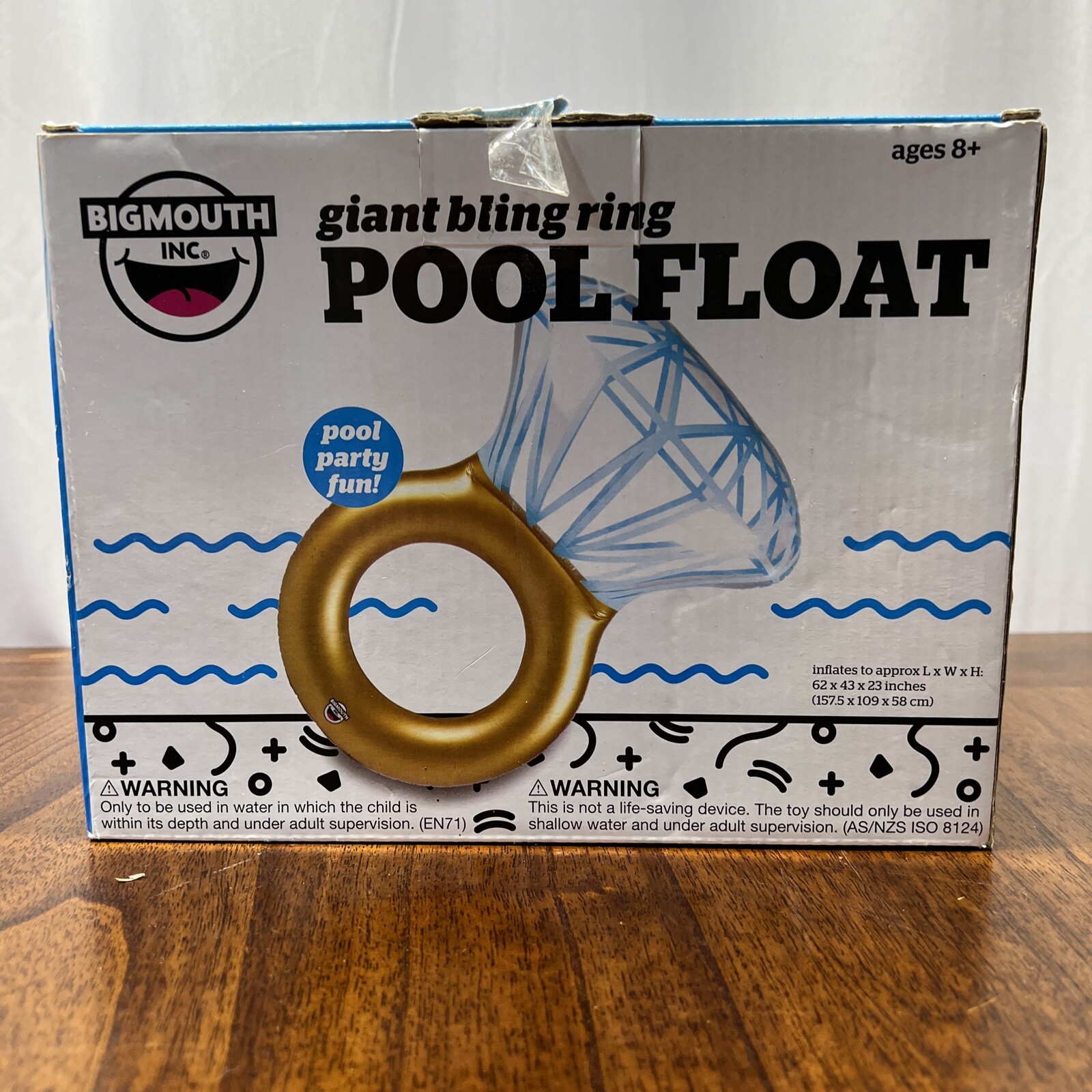Giant Bling Ring Swimming Inflatable Pool Toy Float Party Engagement ...