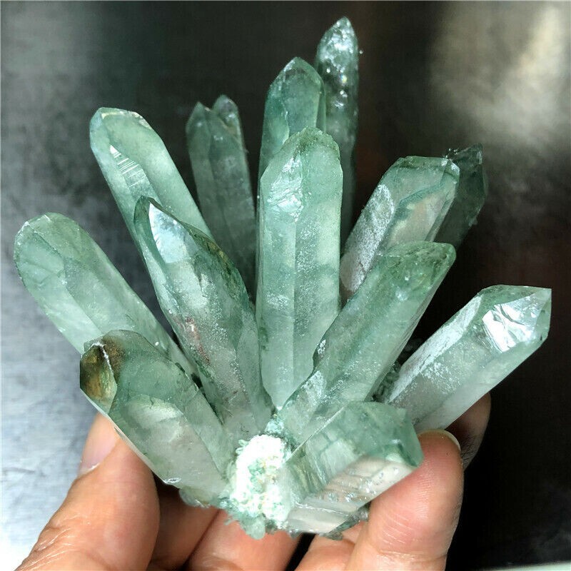 258g Rare Clear Green Quartz Crystal Cluster Specimen Good Luck Stone # ...