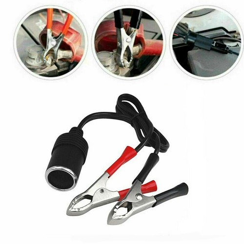 Car Cigarette Lighter Female Socket To Battery Crocodile Clips 12V/24V ...