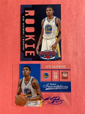 Kent Bazemore 2012-13 And Panini Marquee Elite Rookie RC Auto Autograph ...