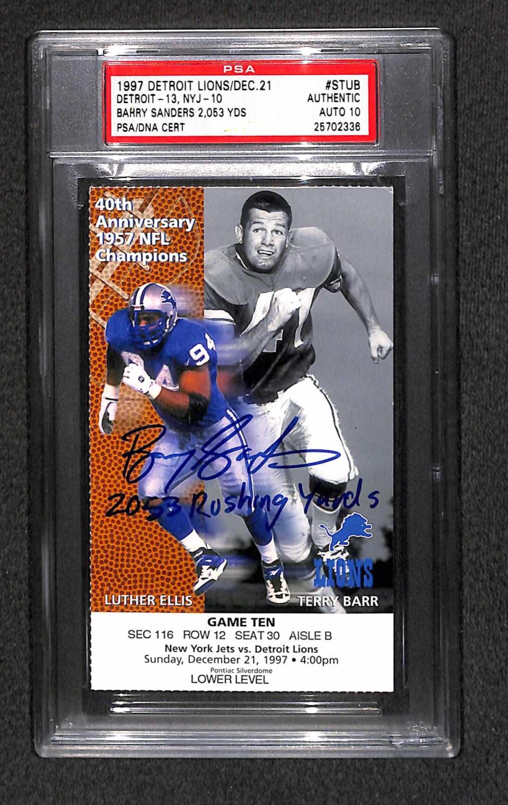 Barry Sanders Autographed Memorabilia | Signed Photo, Jersey ...