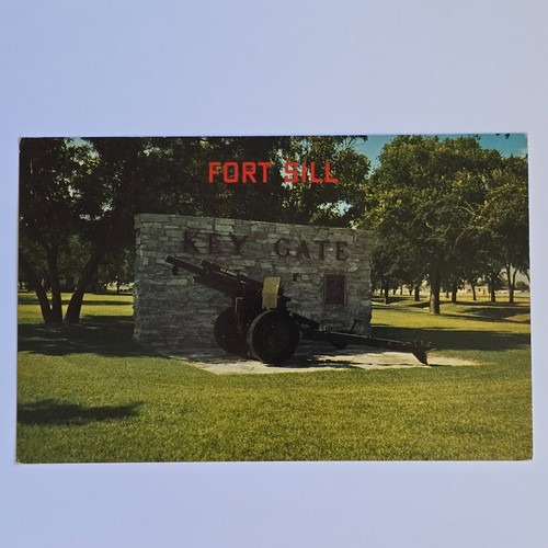 Key Gate Fort Sill Oklahoma Chrome Postcard U.S. Army Entrance Military ...