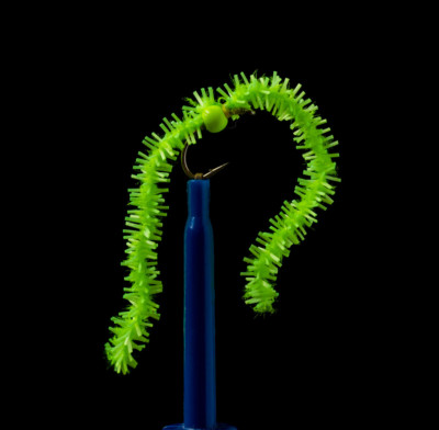 3 x Hulk Green Jumbo Chewing Gum Worms Fly Fishing Worm Flies, Fl ...